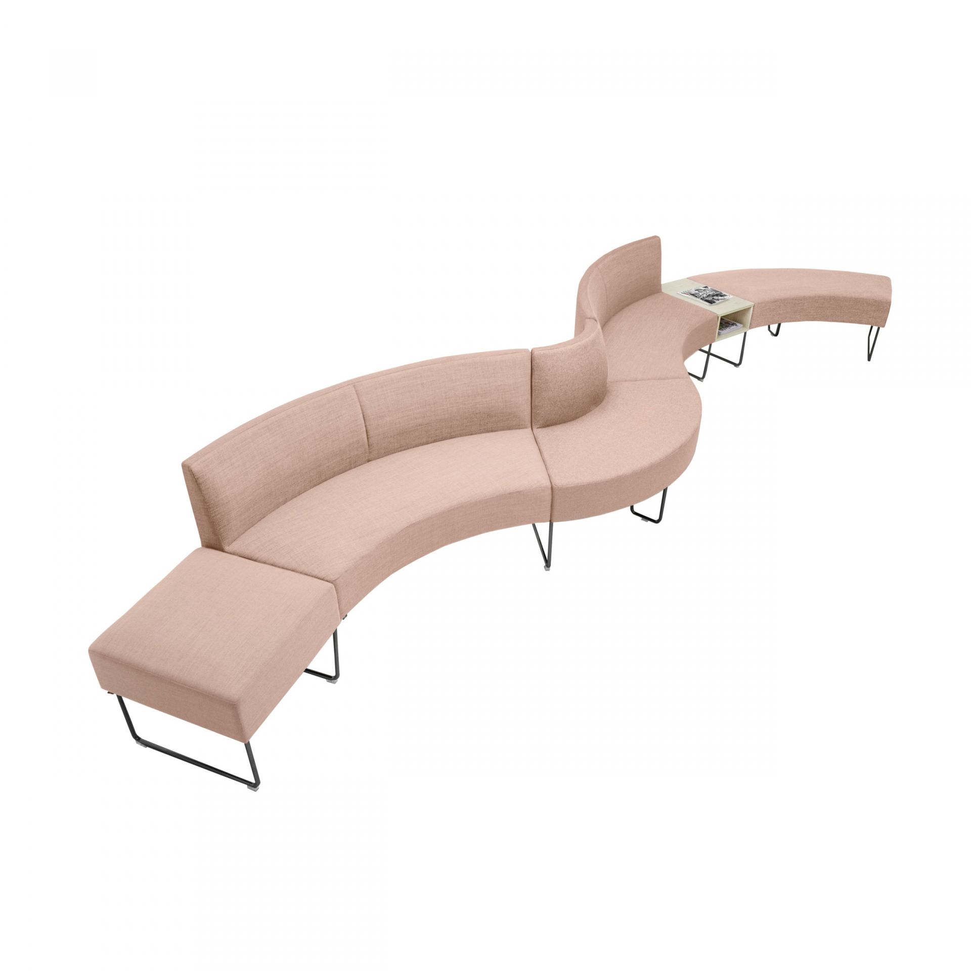 MINGLE – Modular sofa with straight and rounded forms – EFG